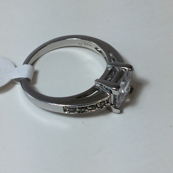 Jewelry | Sterling 925 Size 9 Engagement Square Stone Ring | Poshmark